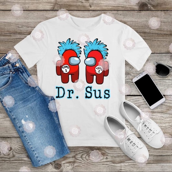 Hand Crafted | Tops | Dr Sus Thing Thing 2 Among Us Seuss Crew Mate ...